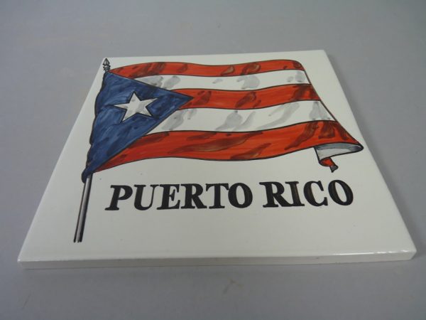Azulejo de Cerámica “Bandera Puerto Rico” – Cerámicas Claur